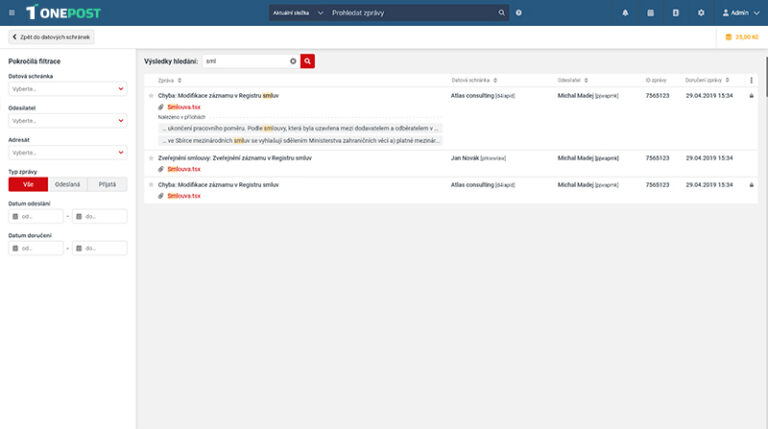 ONEPOST - Všechny firemní schránky na jednom místě